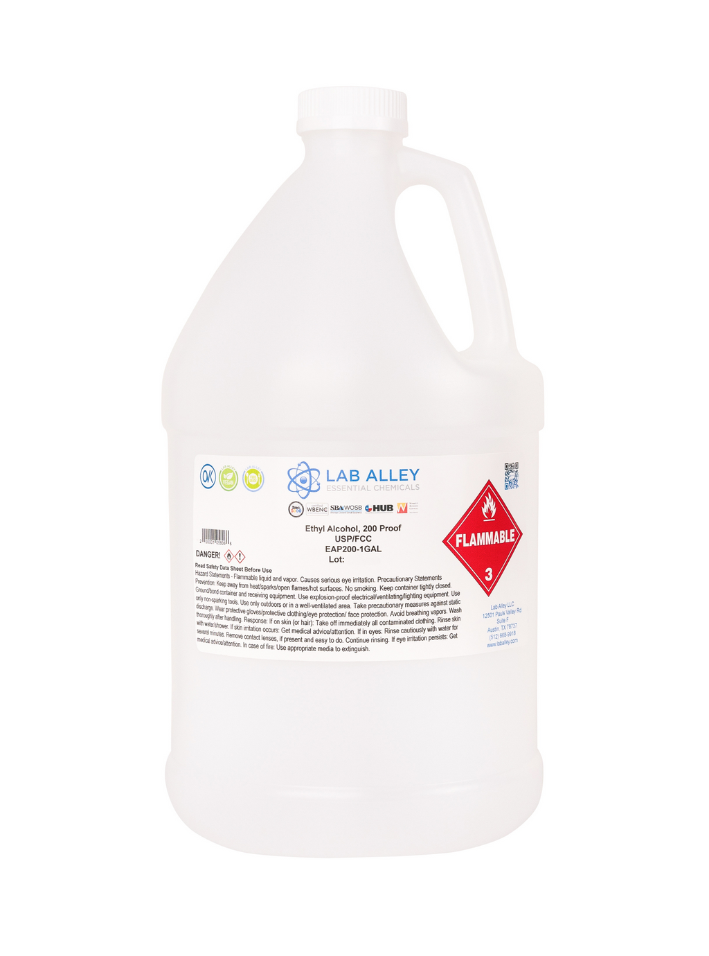 Ethanol 200 Proof (100%) Undenatured Alcohol, USP/FCC Food Grade ...
