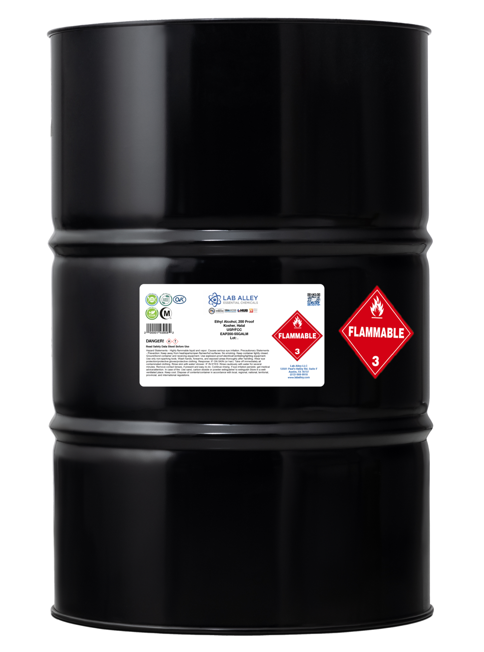 Ethanol 200 Proof (100%) Undenatured Alcohol, USP/FCC Food Grade ...