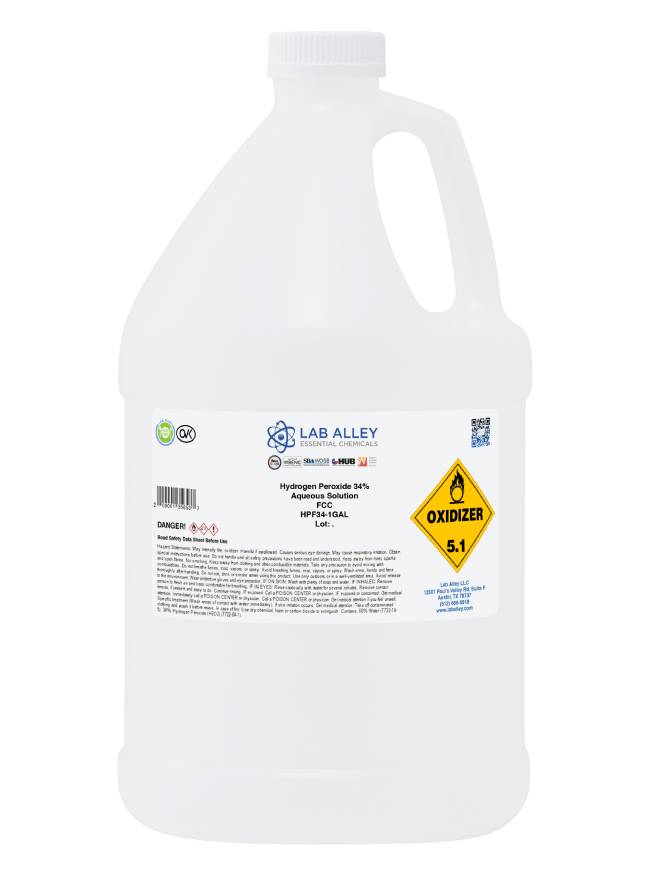 Hydrogen Peroxide 34% Food Grade, Kosher | Lab Alley