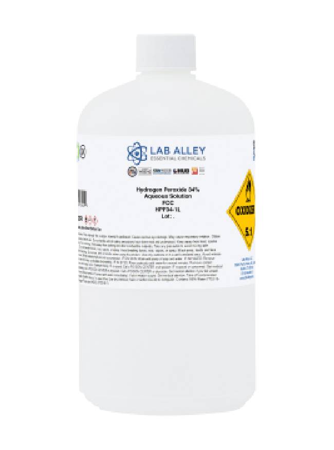 Hydrogen Peroxide 34% Food Grade, Kosher | Lab Alley