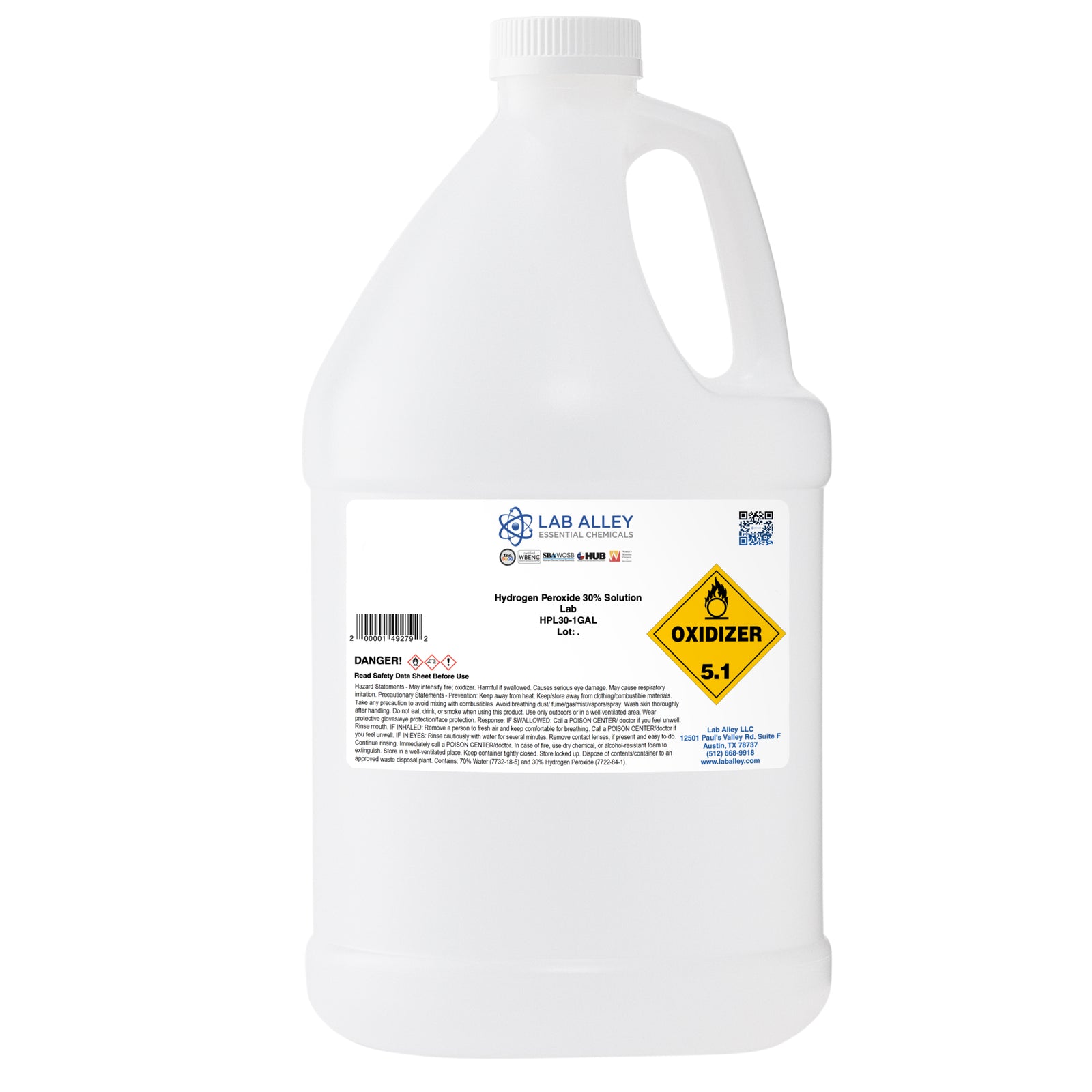 Hydrogen Peroxide 30% Solution, Lab Grade | Lab Alley